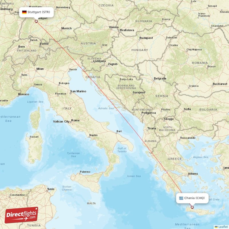 Direct flights from Chania to Stuttgart, CHQ to STR non-stop - Directflights.com