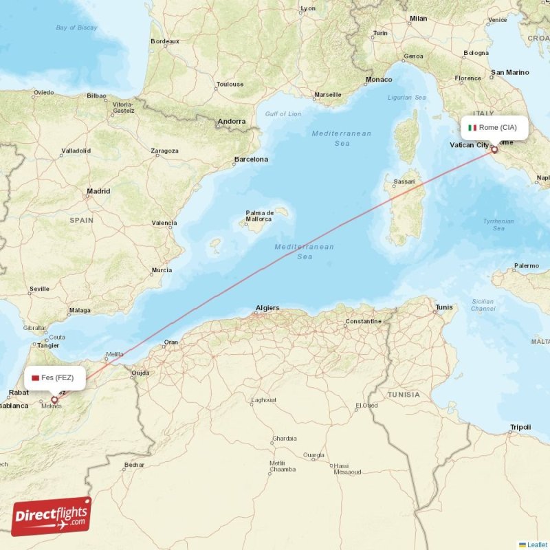 Direct flights from Rome to Fes, CIA to FEZ non-stop - Directflights.com