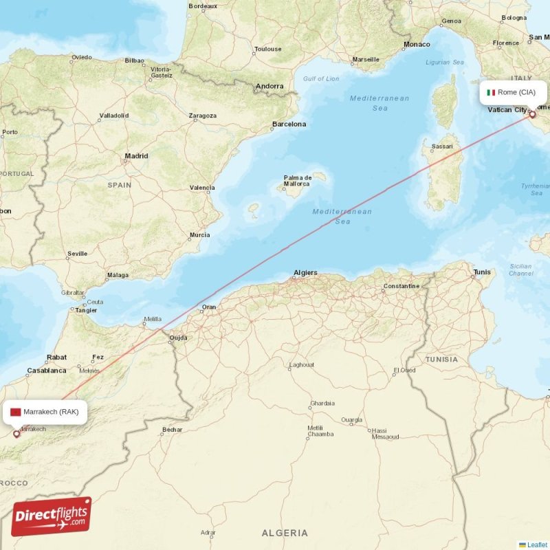 Direct flights from Rome to Marrakech (CIA-RAK) - Directflights.com