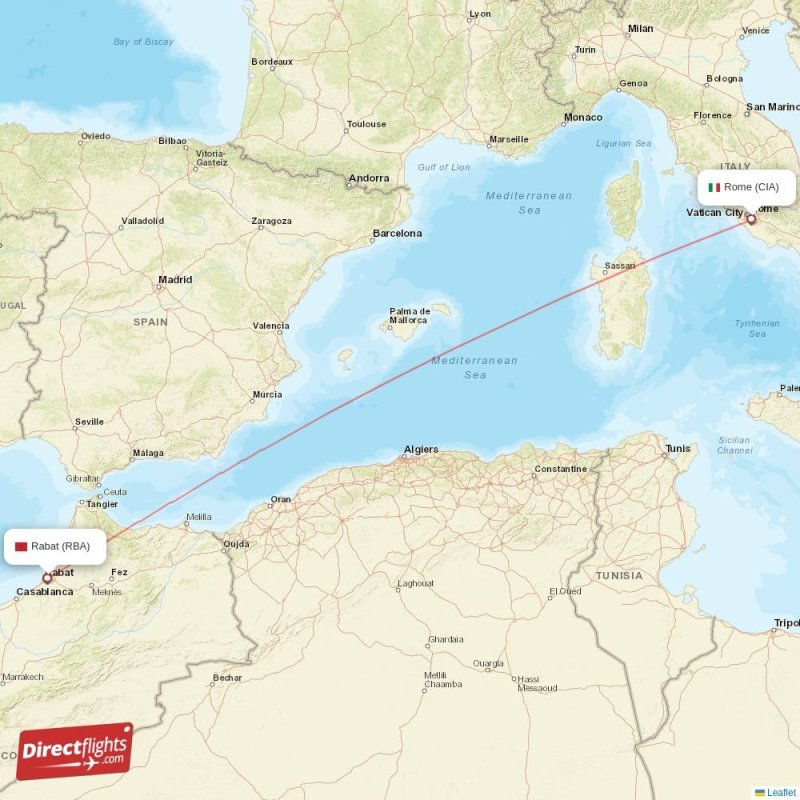Direct flights from Rome to Rabat, CIA to RBA non-stop - Directflights.com