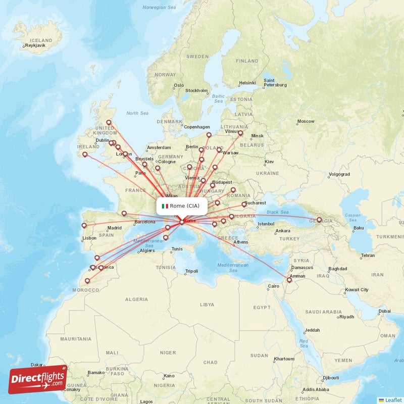Direct flights from Rome - 31 destinations - CIA, Italy - Directflights.com