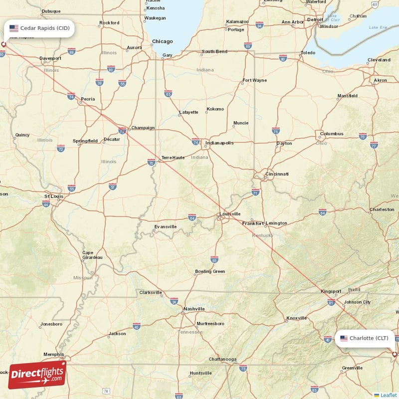 Direct flights from Cedar Rapids to Charlotte, CID to CLT non-stop ...