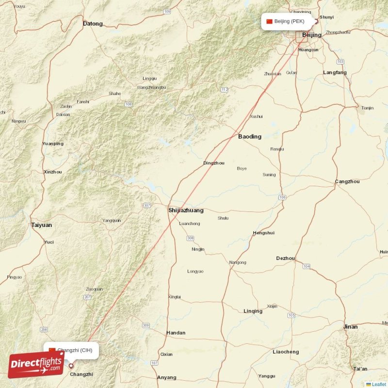 Direct flights from Changzhi to Beijing, CIH to PEK non-stop ...