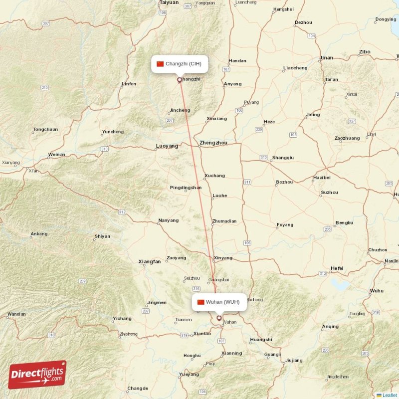 Direct flights from Changzhi to Wuhan (CIH-WUH) - Directflights.com