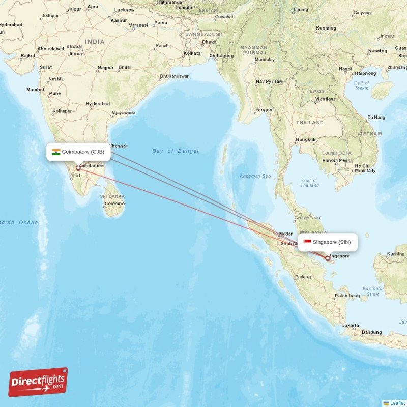 Direct flights from Coimbatore to Singapore, CJB to SIN non-stop ...