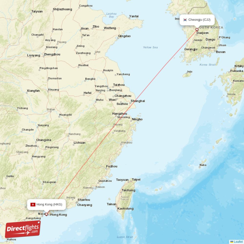 Direct flights from Cheongju to Hong Kong, CJJ to HKG non-stop ...