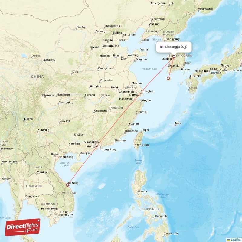 Direct flights to Cheongju - CJJ, Republic of Korea - Directflights.com