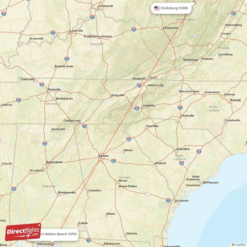 Direct flights from Clarksburg to Fort Walton Beach, CKB to VPS non ...