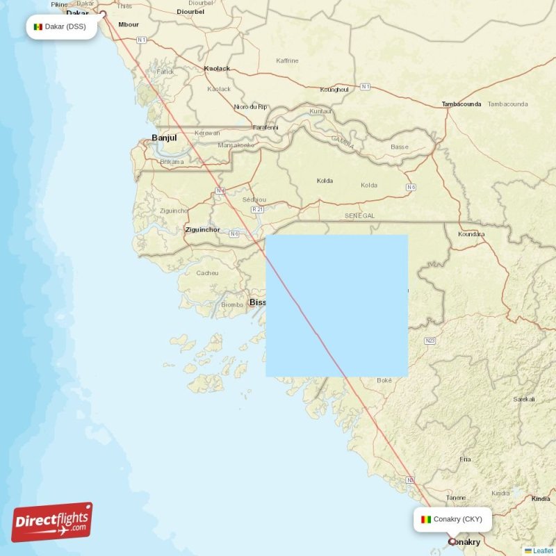 Direct flights from Conakry to Dakar (CKY-DSS) - Directflights.com