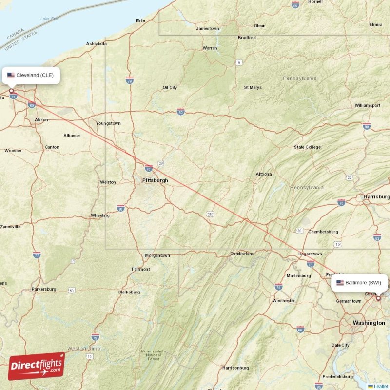 Direct flights from Cleveland to Baltimore, CLE to BWI non-stop ...