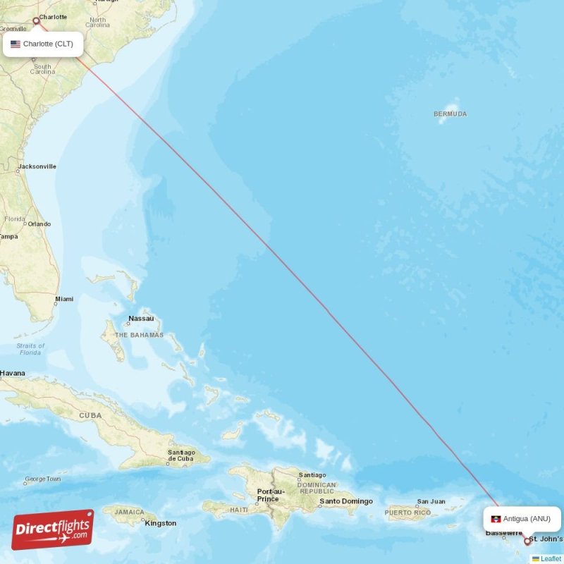 Direct flights from Charlotte to Antigua, CLT to ANU non-stop ...