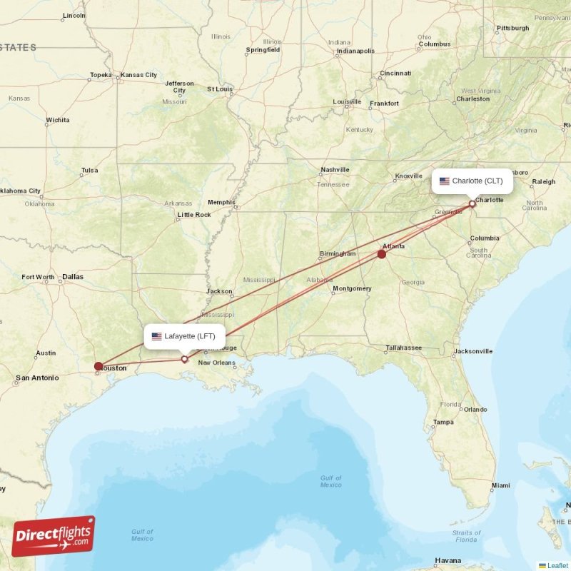 Direct flights from Charlotte to Lafayette, CLT to LFT non-stop ...