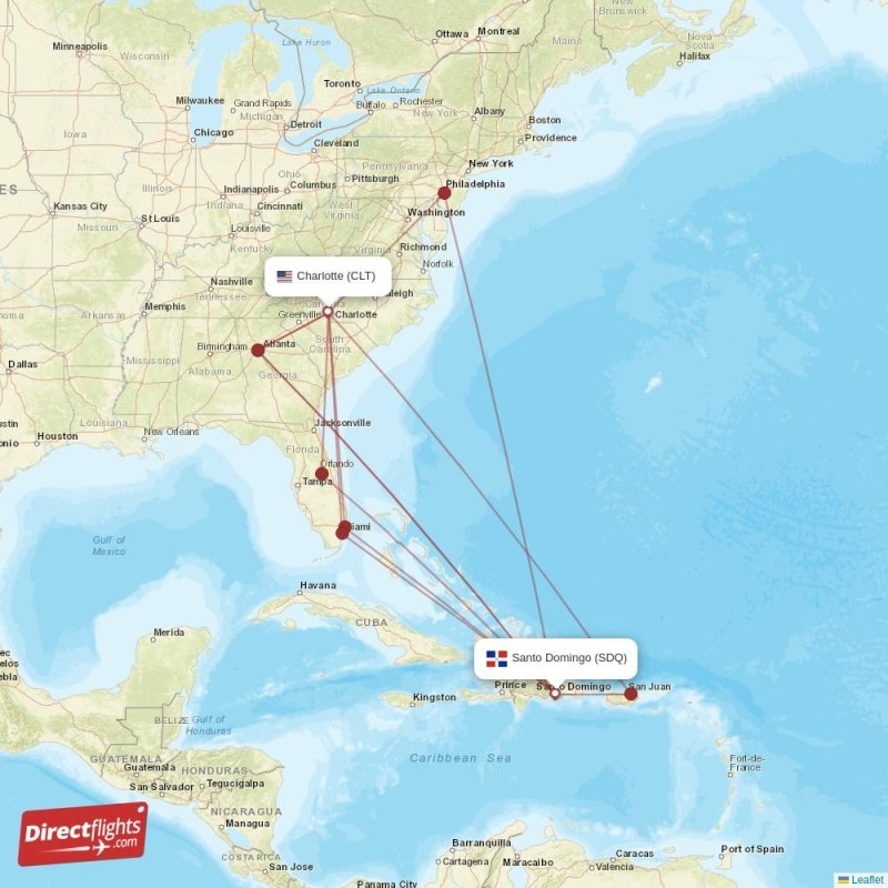 Direct flights from Charlotte to Santo Domingo, CLT to SDQ non-stop ...