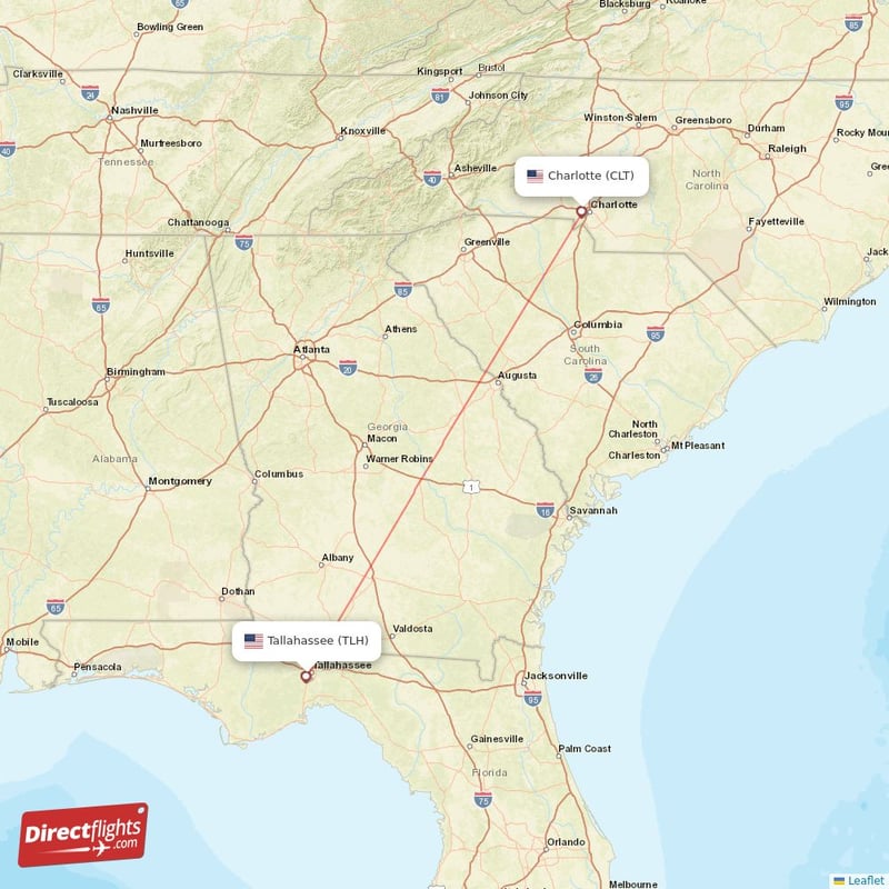 Direct flights from Charlotte to Tallahassee, CLT to TLH non-stop - Directflights.com