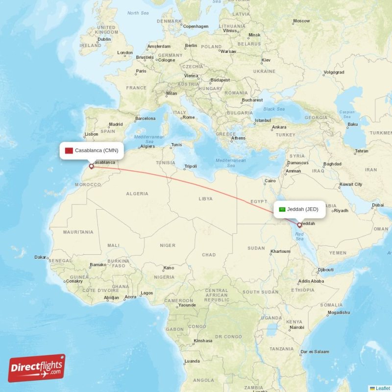 Direct flights from Casablanca to Jeddah, CMN to JED non-stop ...