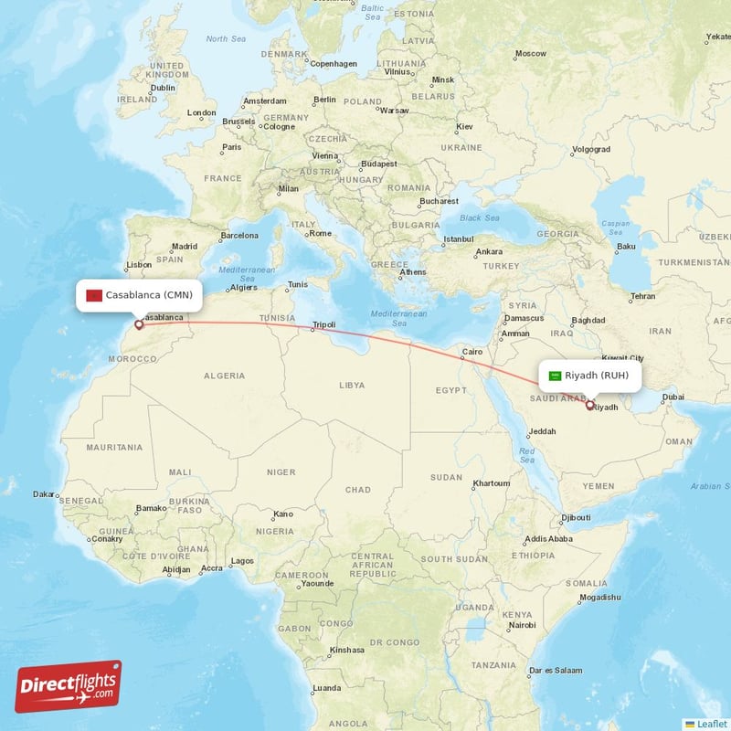 Direct flights from Casablanca to Riyadh, CMN to RUH non-stop ...