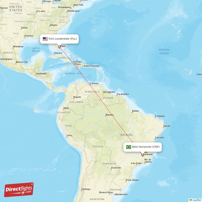 Direct flights from Belo Horizonte to Fort Lauderdale, CNF to FLL non ...