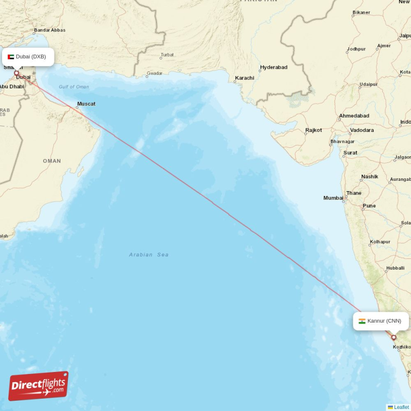 Direct flights from Kannur to Dubai (CNN-DXB) - Directflights.com