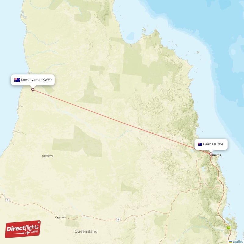 Direct flights from Cairns to Kowanyama, CNS to KWM non-stop ...