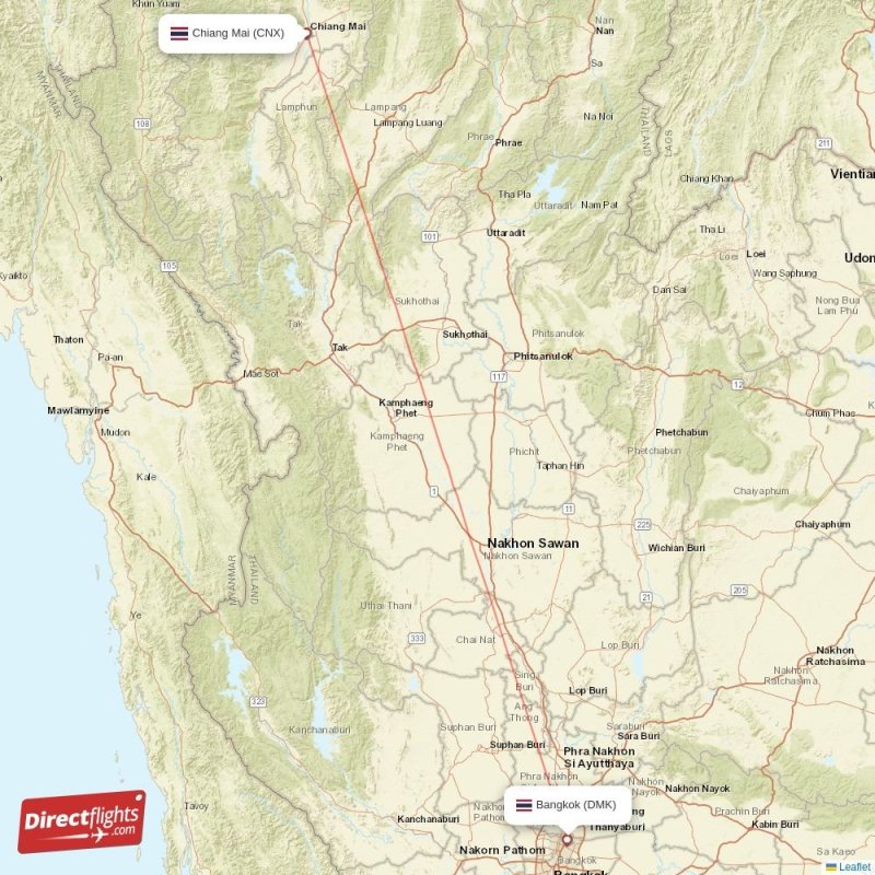 Direct flights from Chiang Mai to Bangkok, CNX to DMK non-stop ...