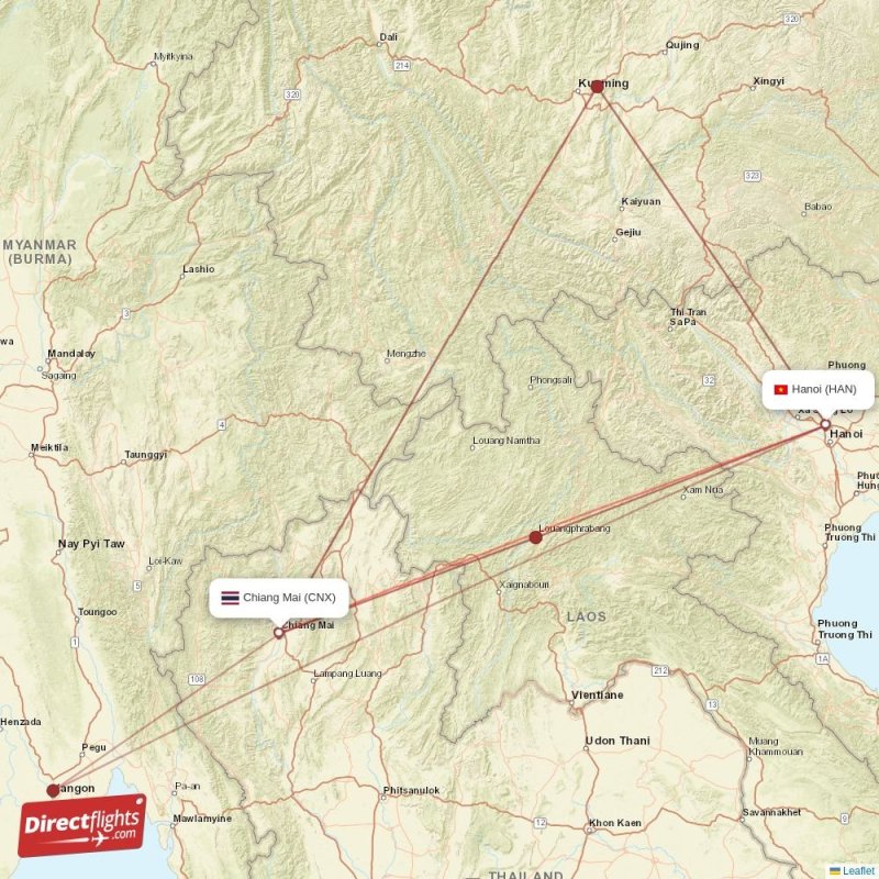 Direct flights from Chiang Mai to Hanoi, CNX to HAN non-stop ...