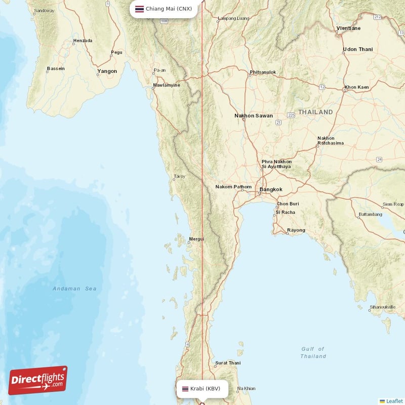Direct flights from Chiang Mai to Krabi, CNX to KBV non-stop ...