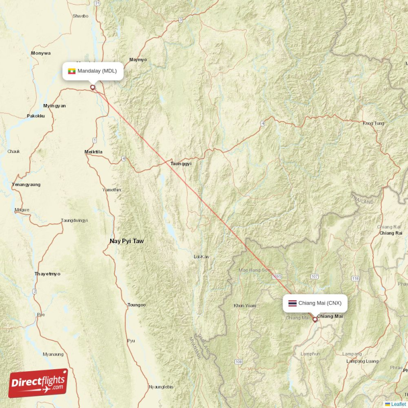Direct flights from Mandalay to Chiang Mai, MDL to CNX non-stop ...