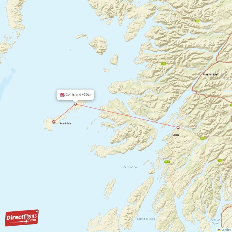 Direct flights from Coll Island - 3 destinations - COL, United Kingdom ...
