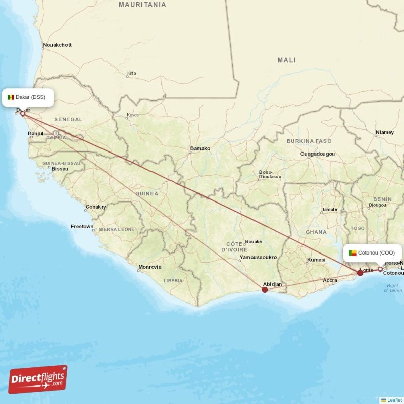 Direct flights from Cotonou to Dakar, COO to DSS non-stop ...