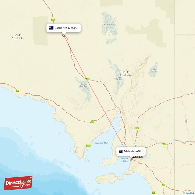 Direct flights from Coober Pedy - 1 destinations - CPD, Australia ...