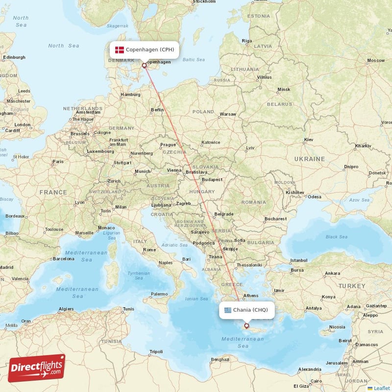Direct flights from Copenhagen to Chania, CPH to CHQ non-stop - Directflights.com