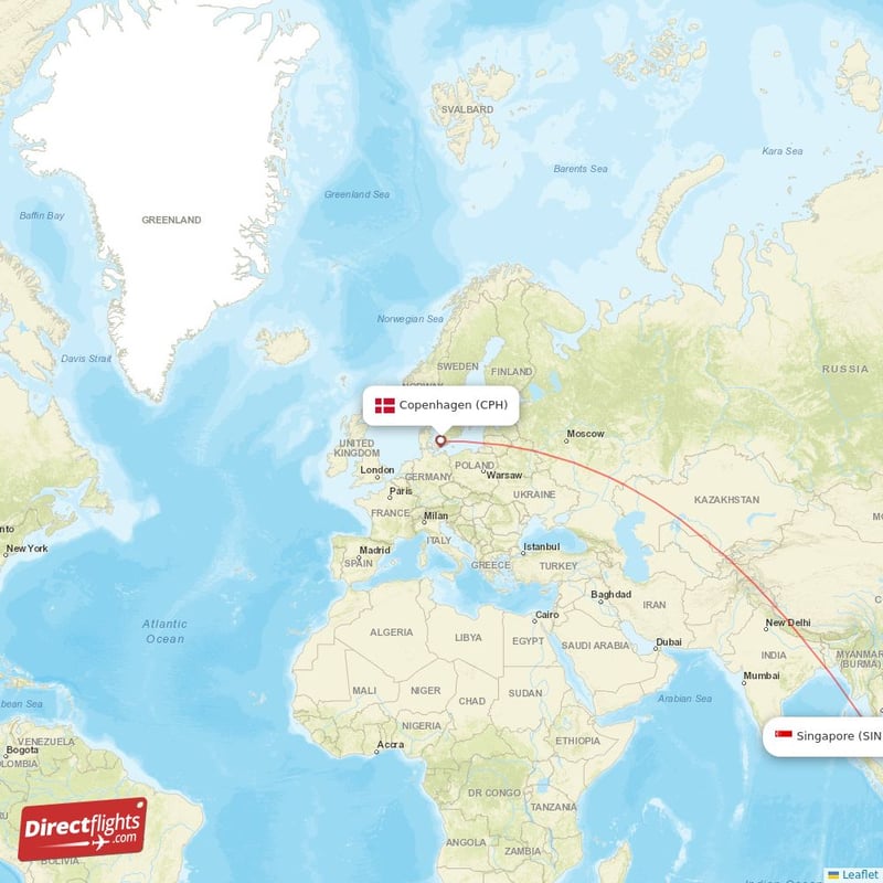 Direct flights from Copenhagen to Singapore, CPH to SIN non-stop - Directflights.com