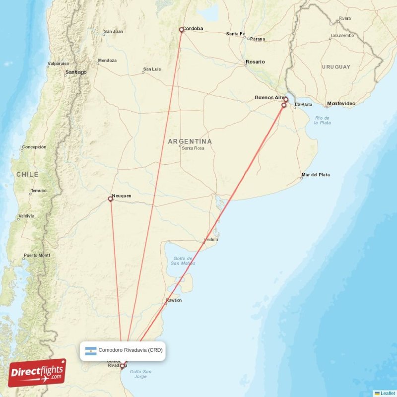 Direct flights from Comodoro Rivadavia - 4 destinations - CRD ...