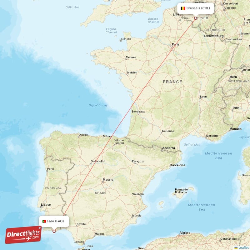 Direct flights from Brussels to Faro, CRL to FAO non-stop - Directflights.com