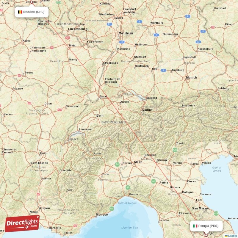 Direct flights from Brussels to Perugia, CRL to PEG non-stop ...