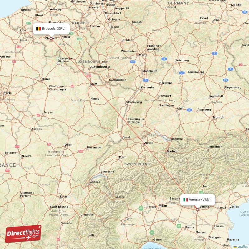 Direct flights from Brussels to Verona, CRL to VRN non-stop ...