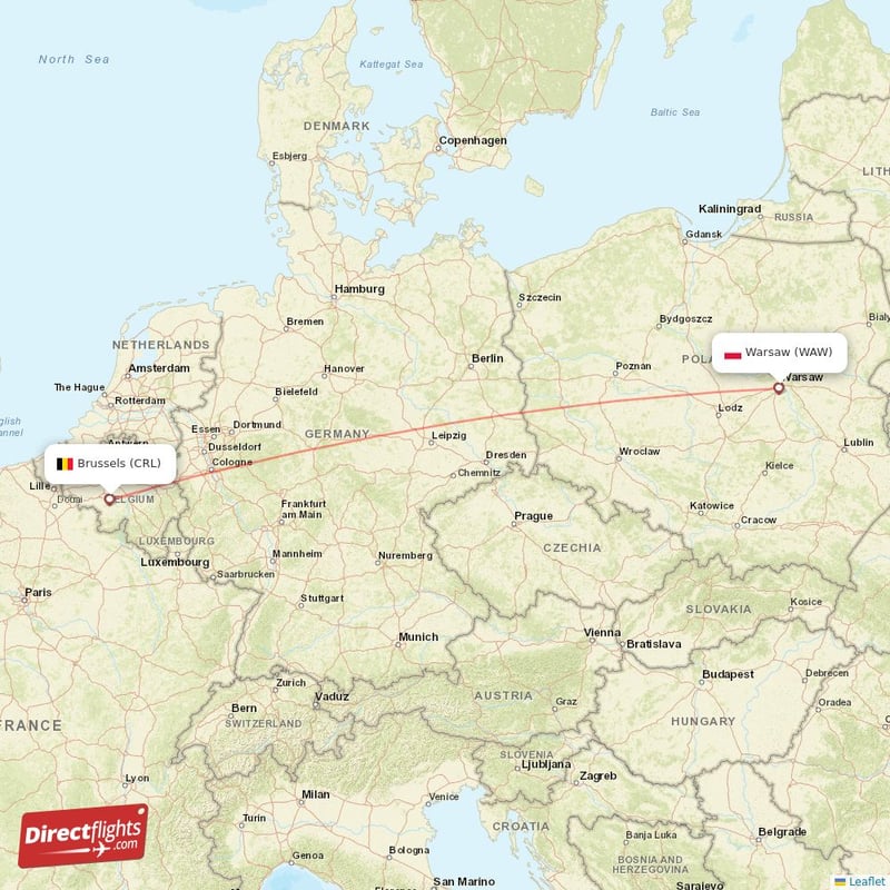 Direct flights from Brussels to Warsaw, CRL to WAW non-stop - Directflights.com