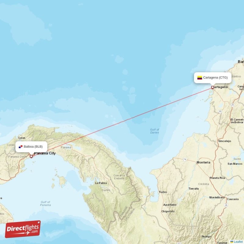 Direct flights from Cartagena to Balboa (CTG-BLB) - Directflights.com