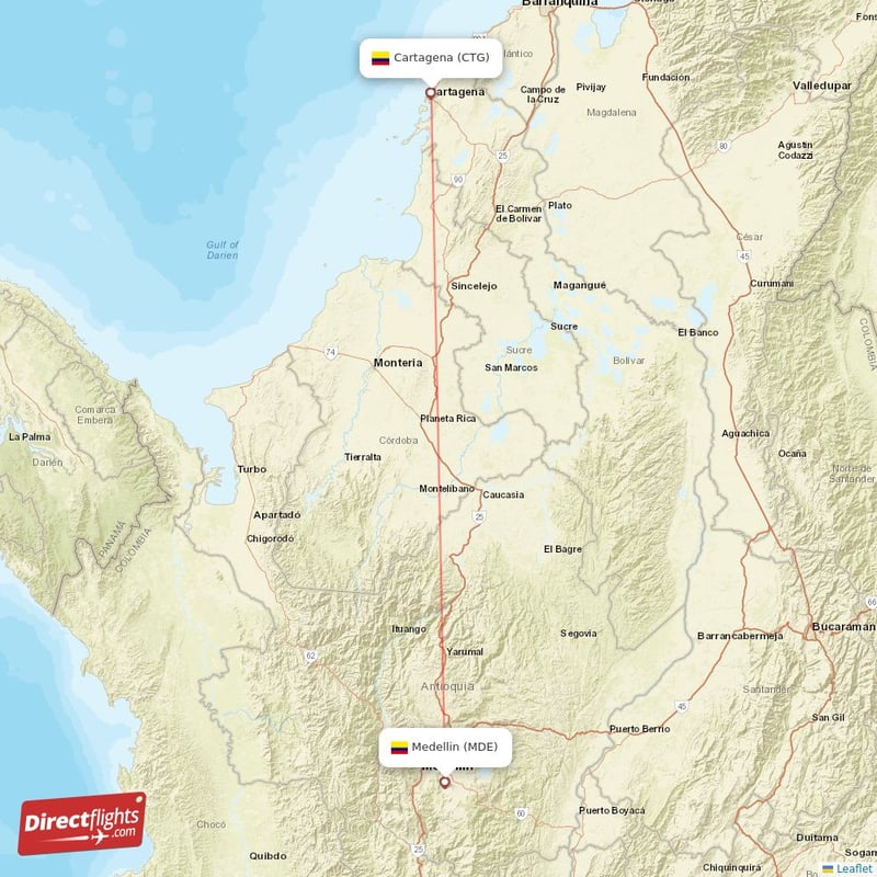Direct flights from Cartagena to Medellin, CTG to MDE non-stop ...