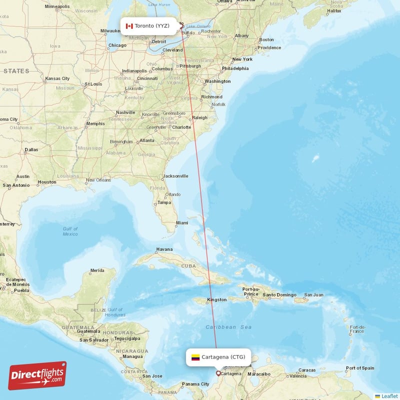 Direct flights from Cartagena to Toronto, CTG to YYZ non-stop ...