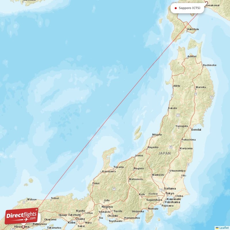 Direct flights from Sapporo to Hiroshima, CTS to HIJ non-stop - Directflights.com