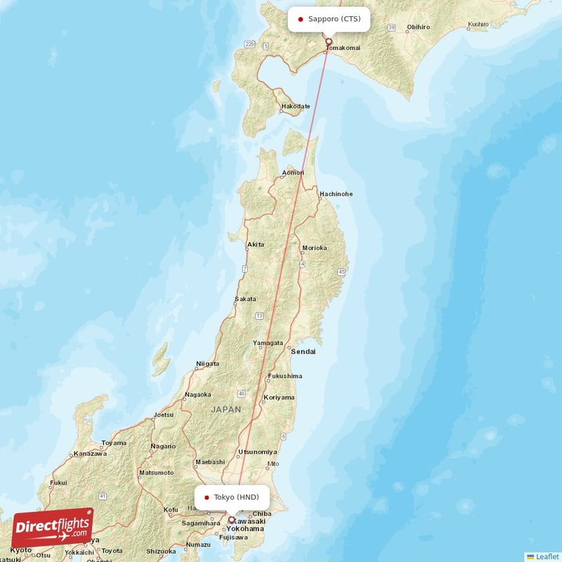 Direct flights from Sapporo to Tokyo, CTS to HND non-stop - Directflights.com