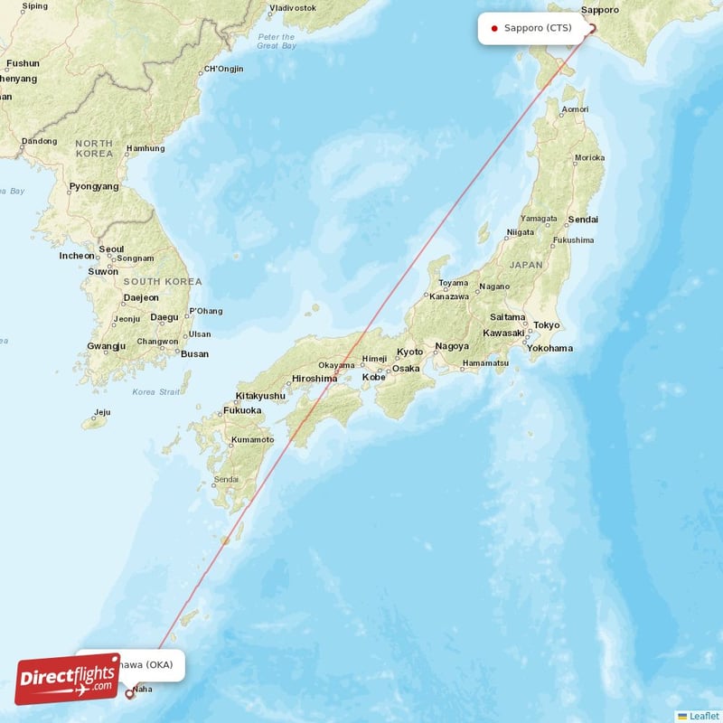 Direct flights from Sapporo to Okinawa, CTS to OKA non-stop - Directflights.com