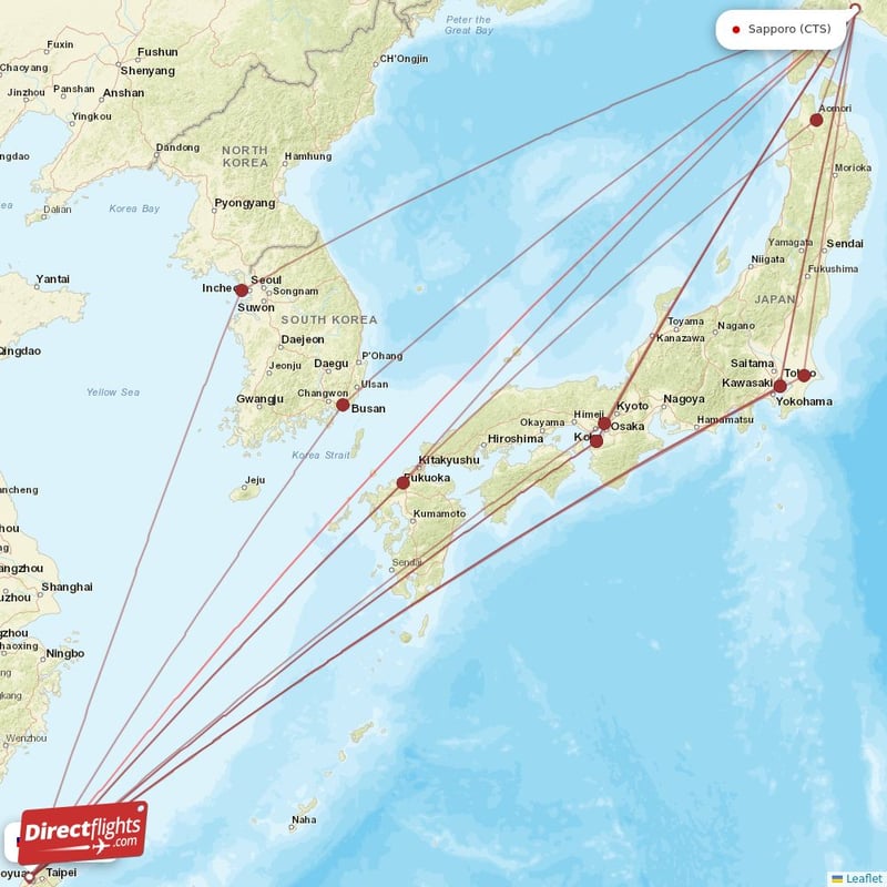 Direct flights from Sapporo to Taipei, CTS to TPE non-stop ...