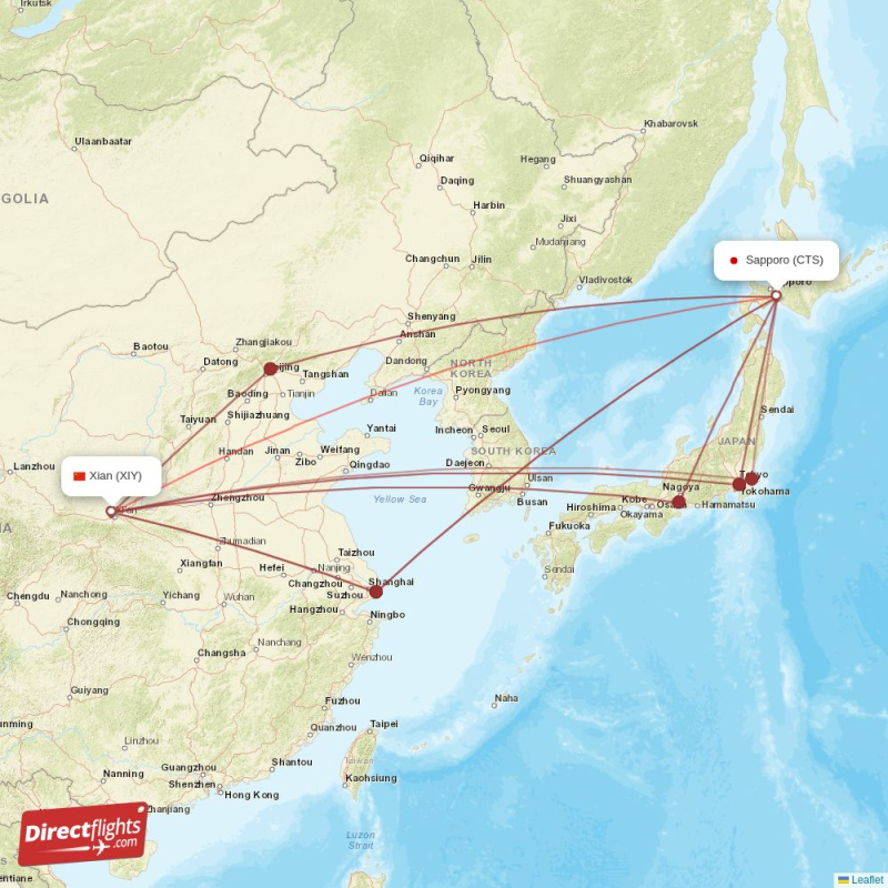 Direct flights from Sapporo to Xian, CTS to XIY non-stop ...