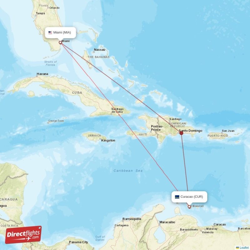 Direct flights from Curacao to Miami (CUR-MIA) - Directflights.com