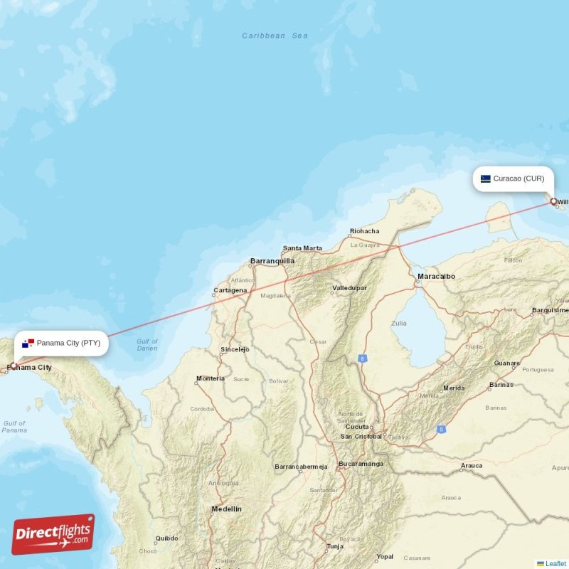 Direct flights from Curacao to Panama City, CUR to PTY non-stop ...