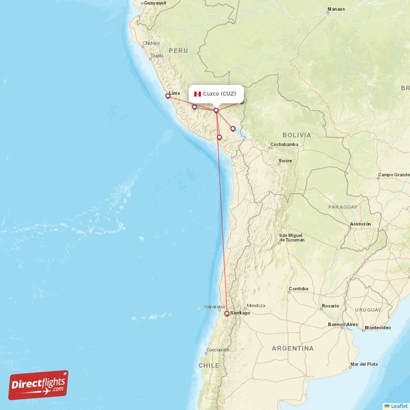 Direct flights from Cuzco - 6 destinations - CUZ, Peru - Directflights.com
