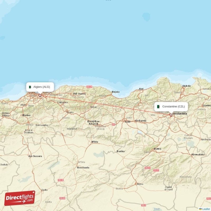 Direct flights from Constantine to Algiers, CZL to ALG non-stop ...