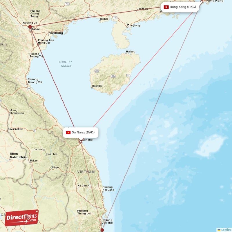 Direct flights from Da Nang to Hong Kong, DAD to HKG non-stop - Directflights.com